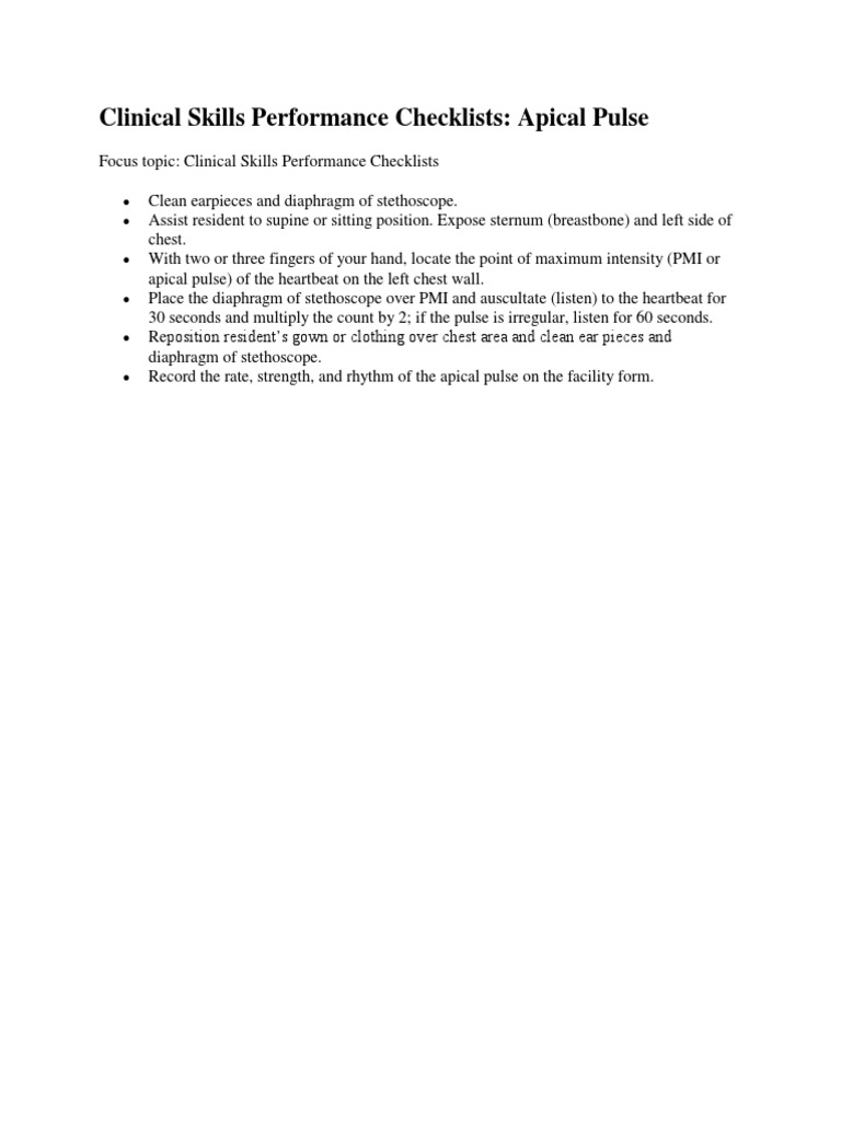 NCLEX Clinical Skills Performance Checklists | PDF