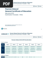 Pearson Edexcel GCE Final Examination Timetable Summer 2024 | PDF ...