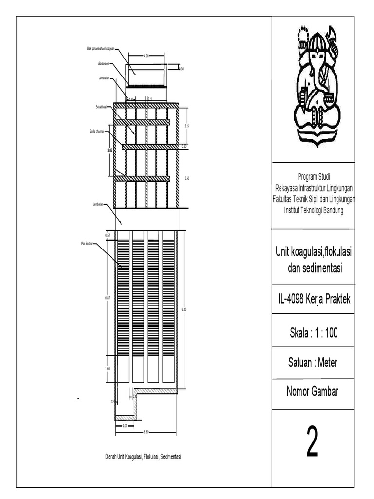 Denah Koagulasi Flokuasi Sedimentasi | PDF