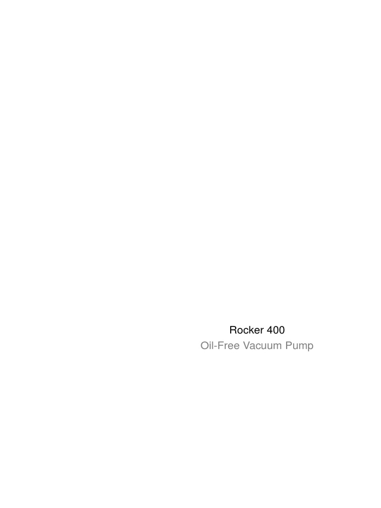 Rocker 400 Vacuum Pump Manual | PDF | Distributor | Pump