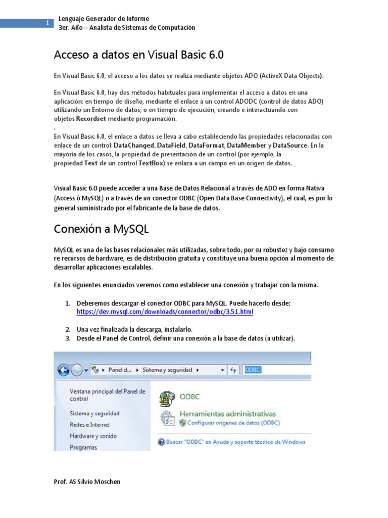 Cómo acceder y conectarse a datos en Visual Basic 6.0 utilizando ADO y establecer conexiones a ...