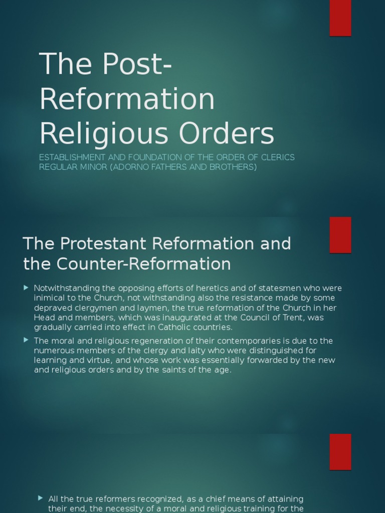 The Post-Reformation Religious Orders | PDF | Society Of Jesus ...