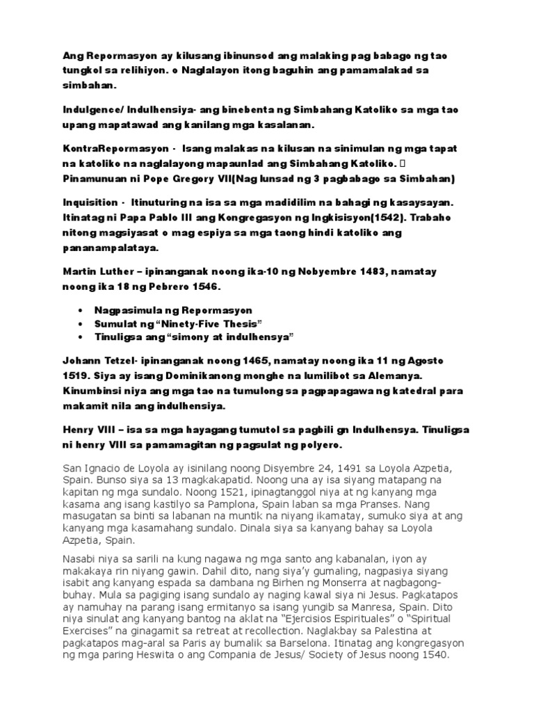 Ang Repormasyon | PDF