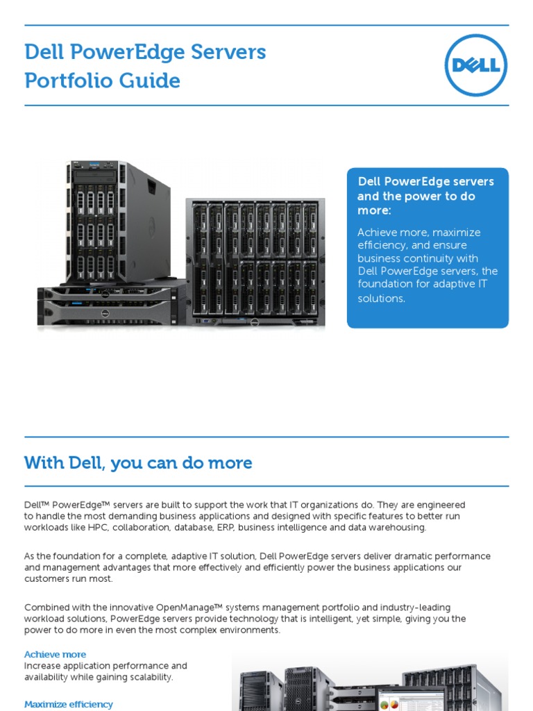 Poweredge Portfolio Brochure Pdf Pdf Solid State Drive Scalability