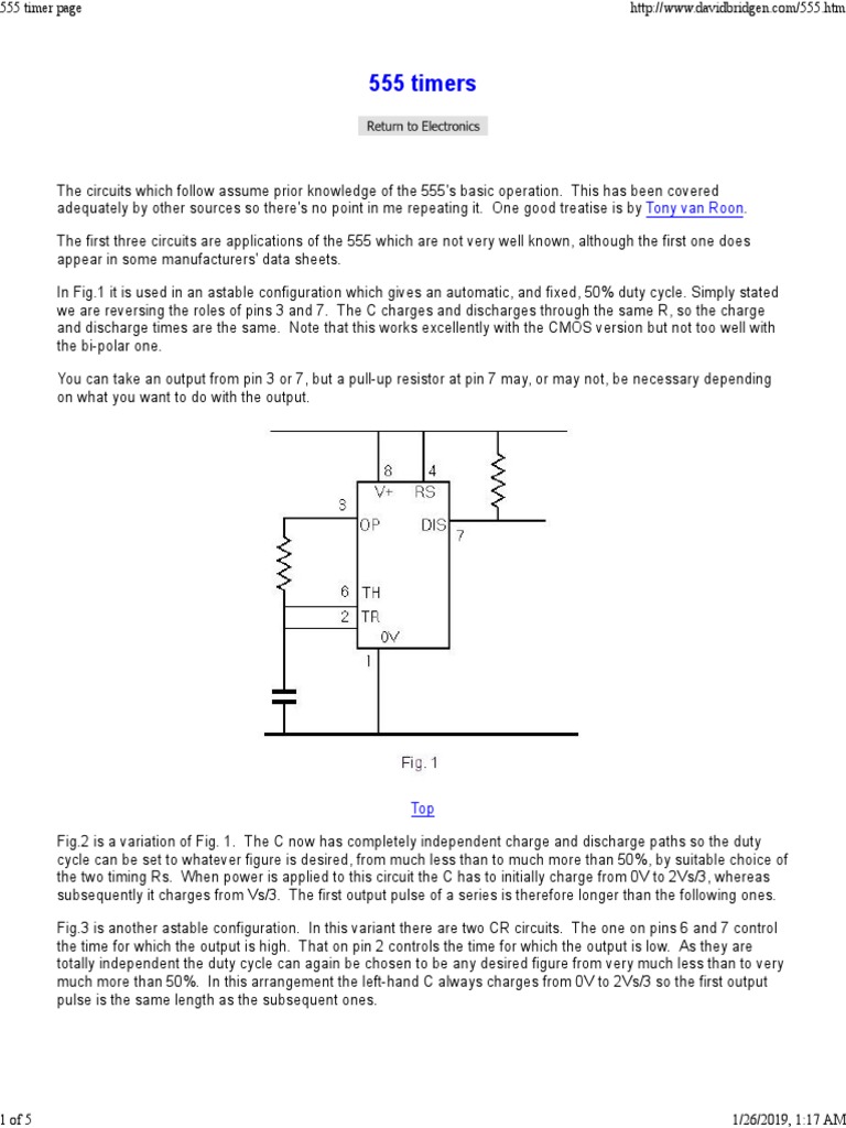 555 Timer Circuits | PDF | Electronic Design | Manufactured Goods