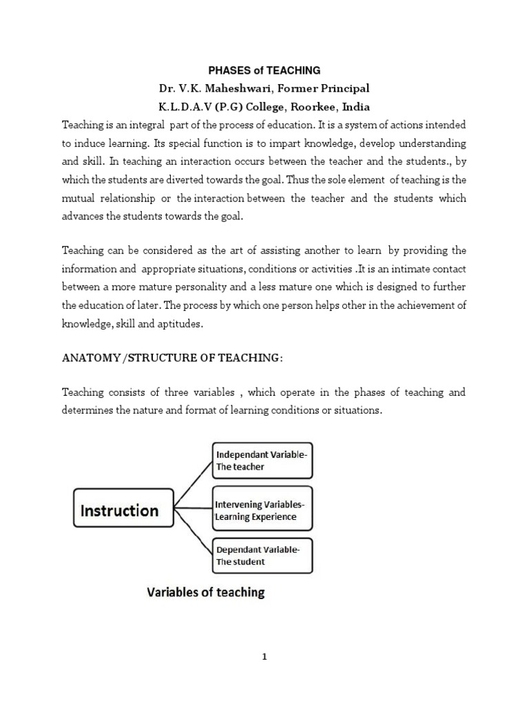 Phases of Teaching | PDF | Reinforcement | Teachers