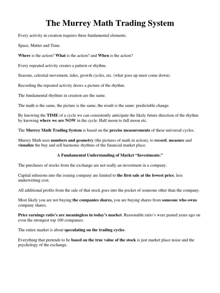 Understanding Murrey Math Trading System | PDF | Investing | Stocks