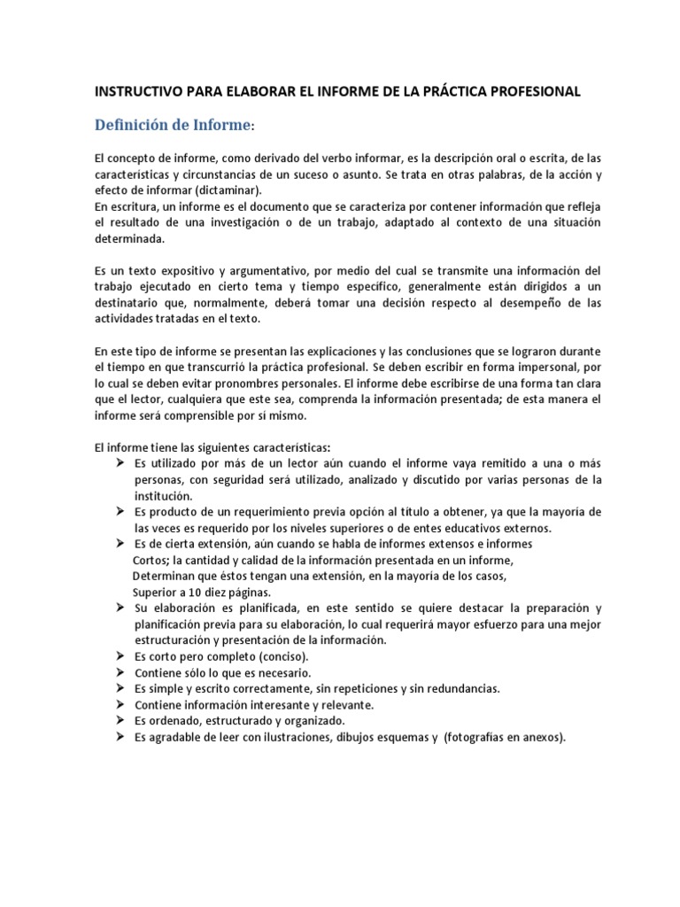 Cómo Elaborar Informe de La Practica Profesional | PDF | Coma | Verbo