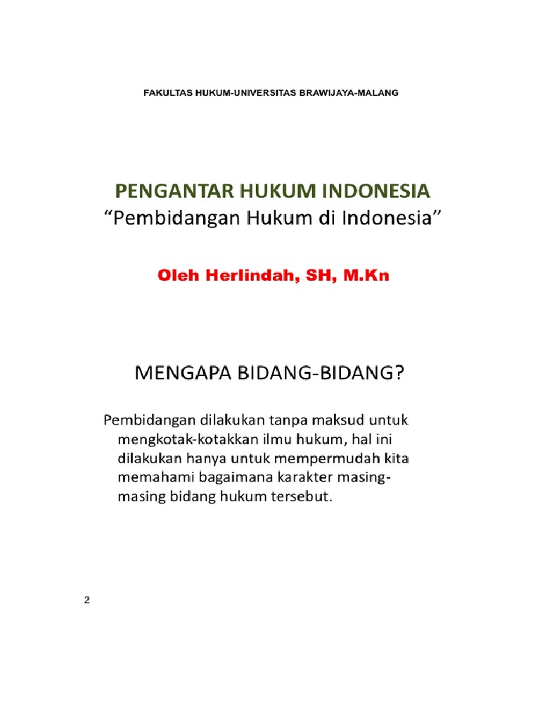 Phi Pembidangan Hukum PDF | PDF