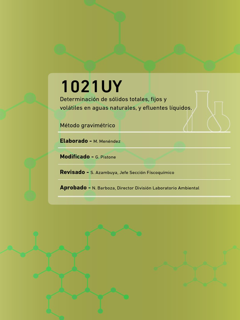 Solidos Totales, Fijo y Volatiles | PDF | Laboratorios | Agua