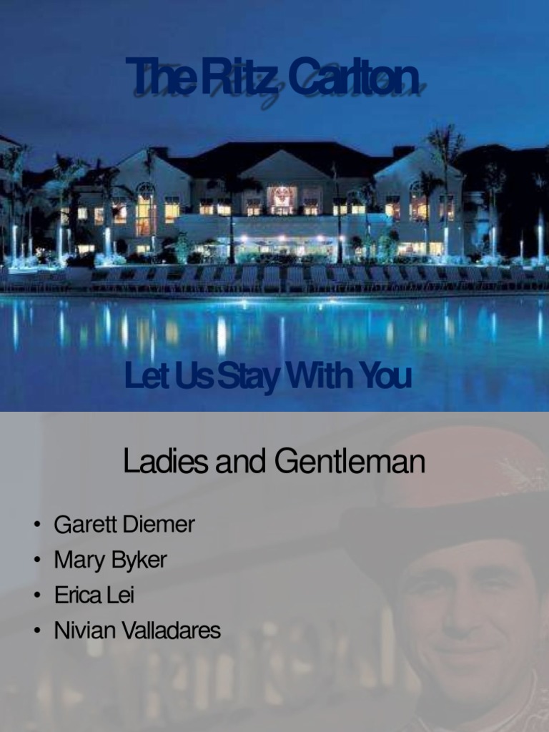The Ritz Carlton: Let Us Stay Withyou | PDF | Hotel And Accommodation ...