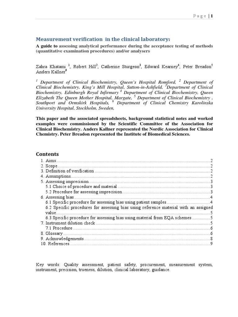 Verification of Measurement Accuracy | PDF | Accuracy And Precision ...