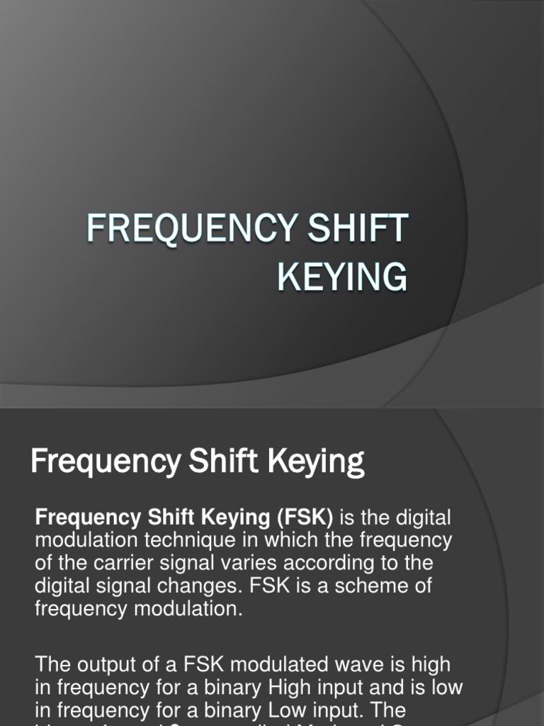 Frequency Shift Keying PPT Final But Not Finished | PDF | Detector ...