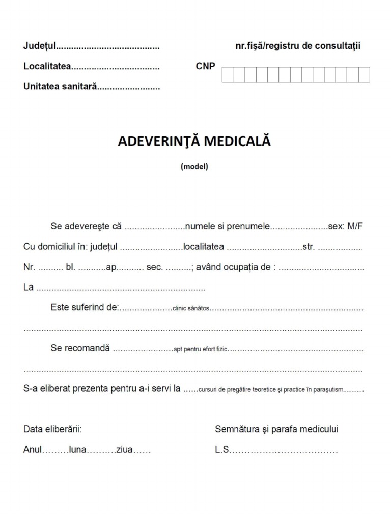 Adeverinta Medicala