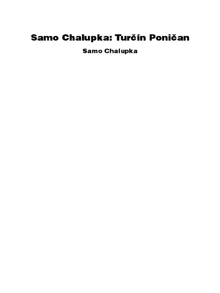 Chalupka Samo - Turcin Ponican | PDF