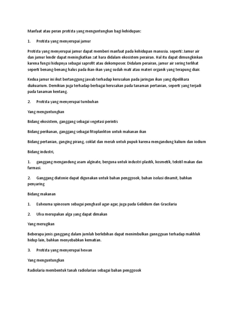 Manfaat Protista | PDF
