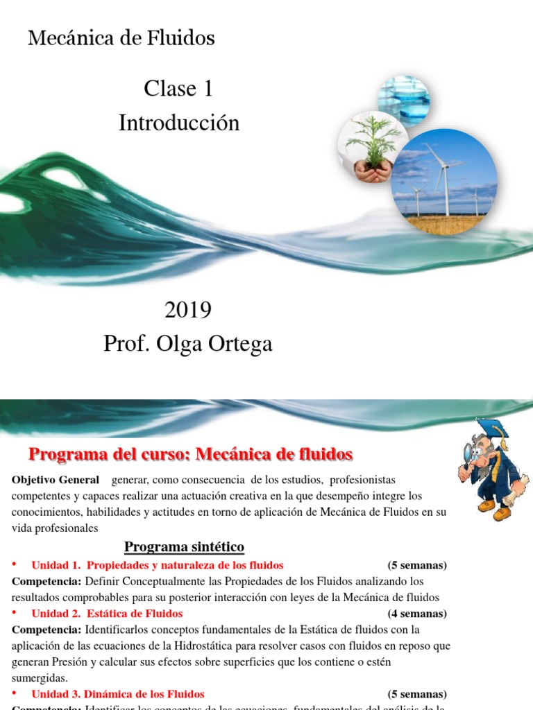 Clase 1 Mecánica de Fluidos Introducción | Líquidos | Fluido