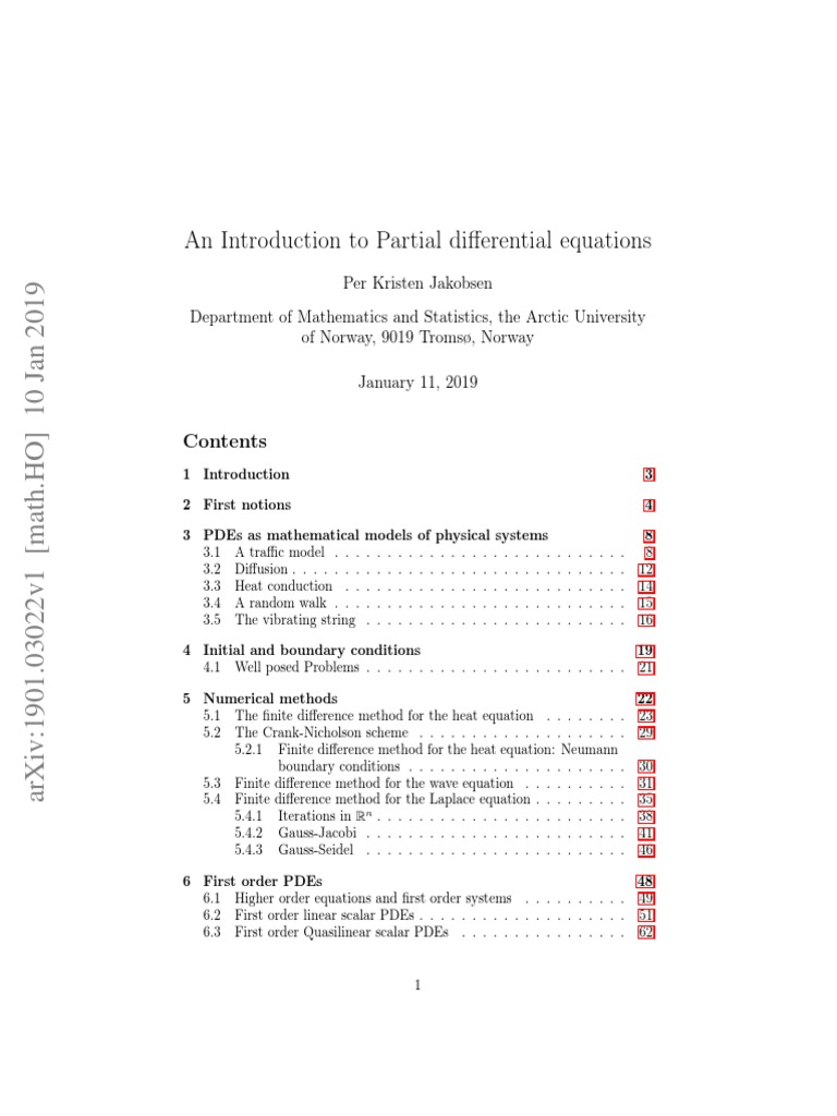 An Introduction to Partial Differential Equations: Applications ...