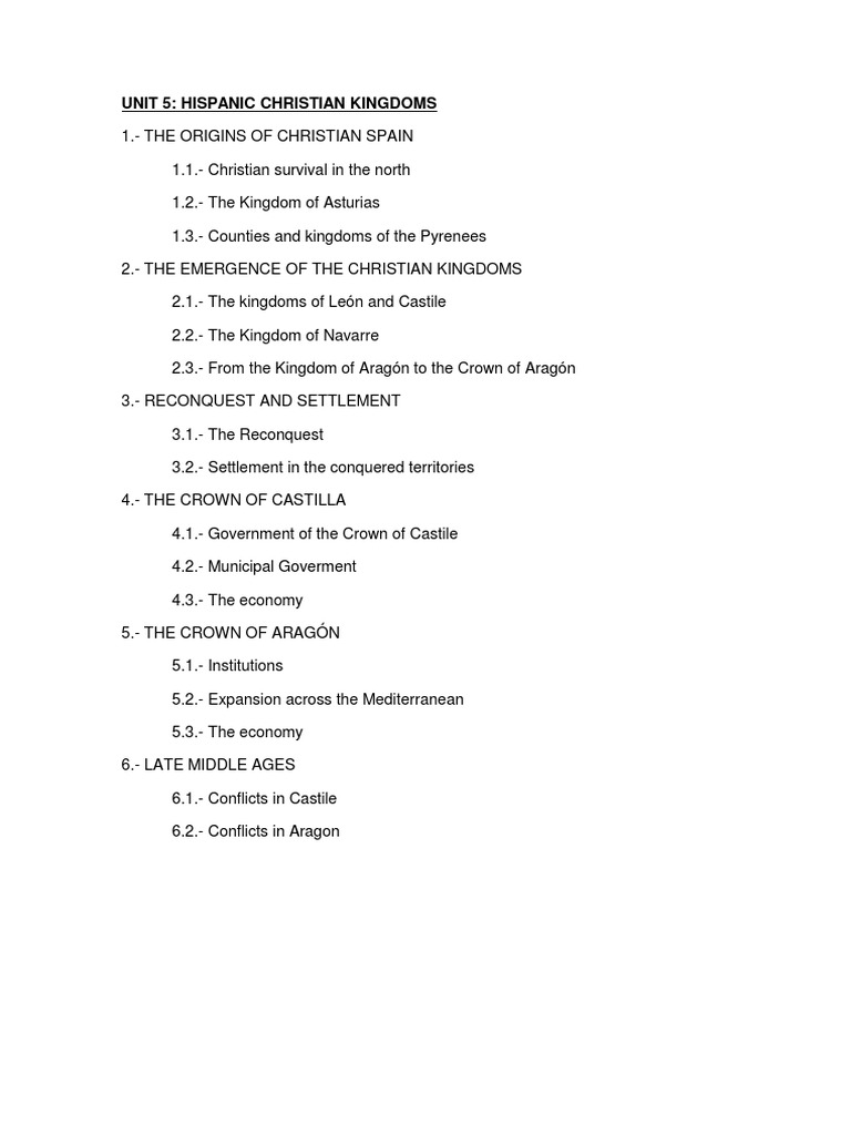 Outline Unit 5 Christian Kingdoms | PDF