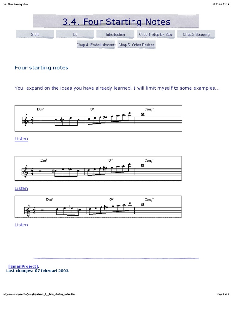 3.4. Four Starting Notes | PDF