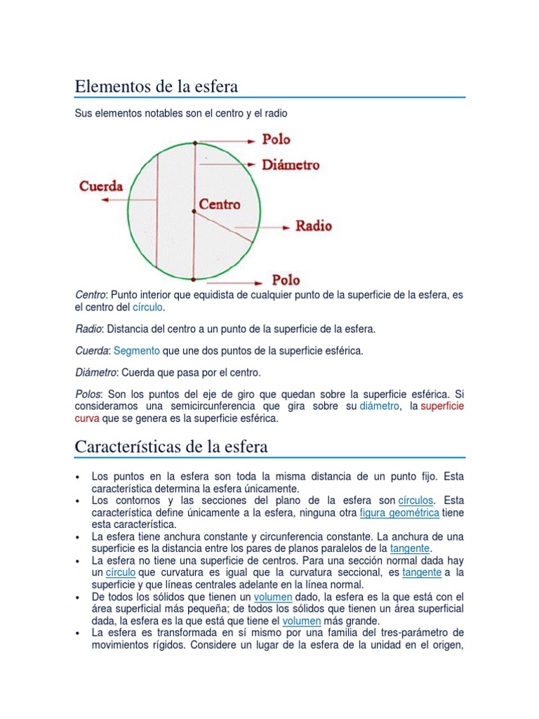 Elementos de La Esfera | PDF | Esfera | Objetos geométricos