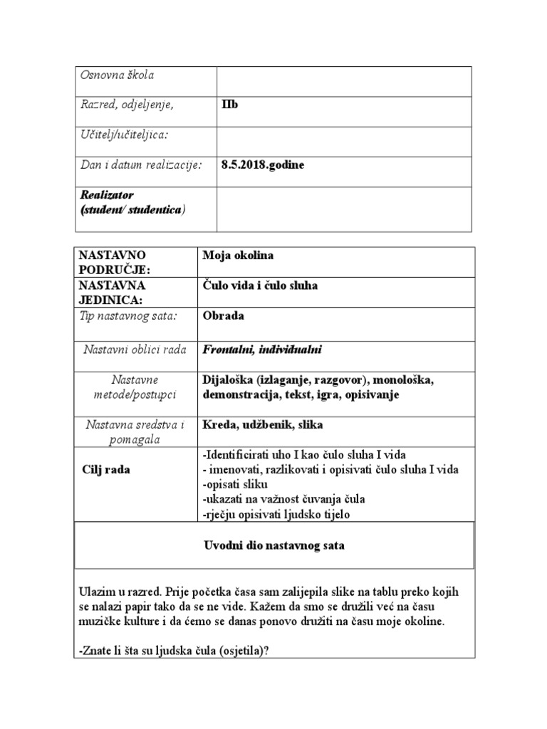 Moja Okolina-Priprema | PDF