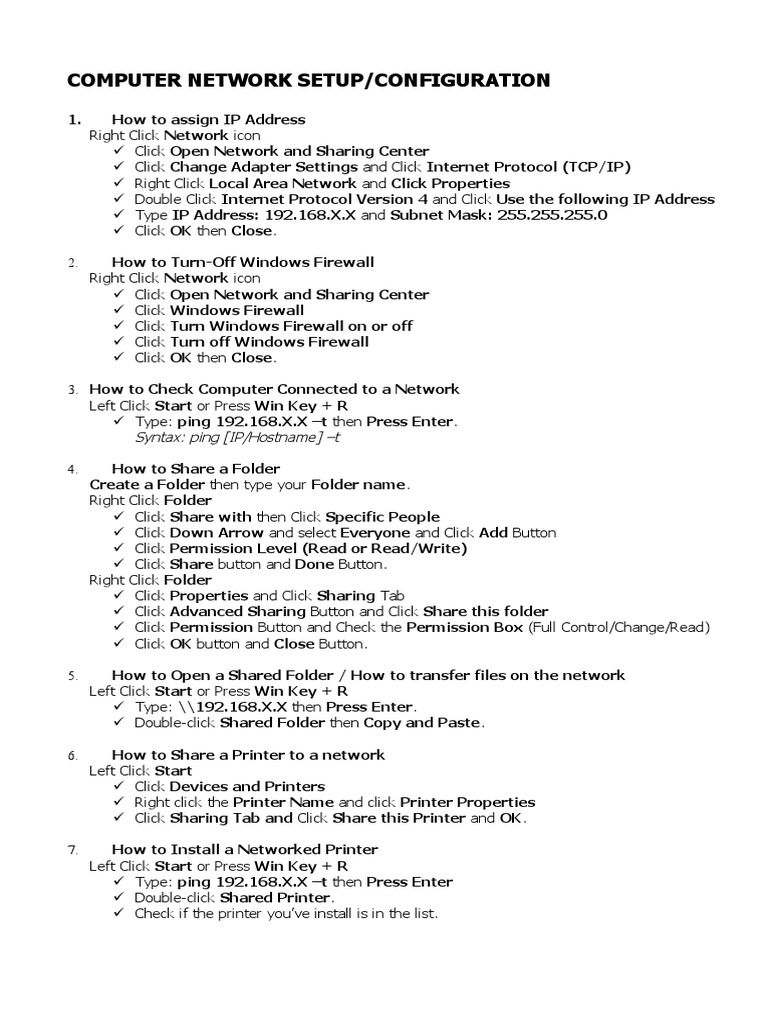 Computer Network Setup | PDF
