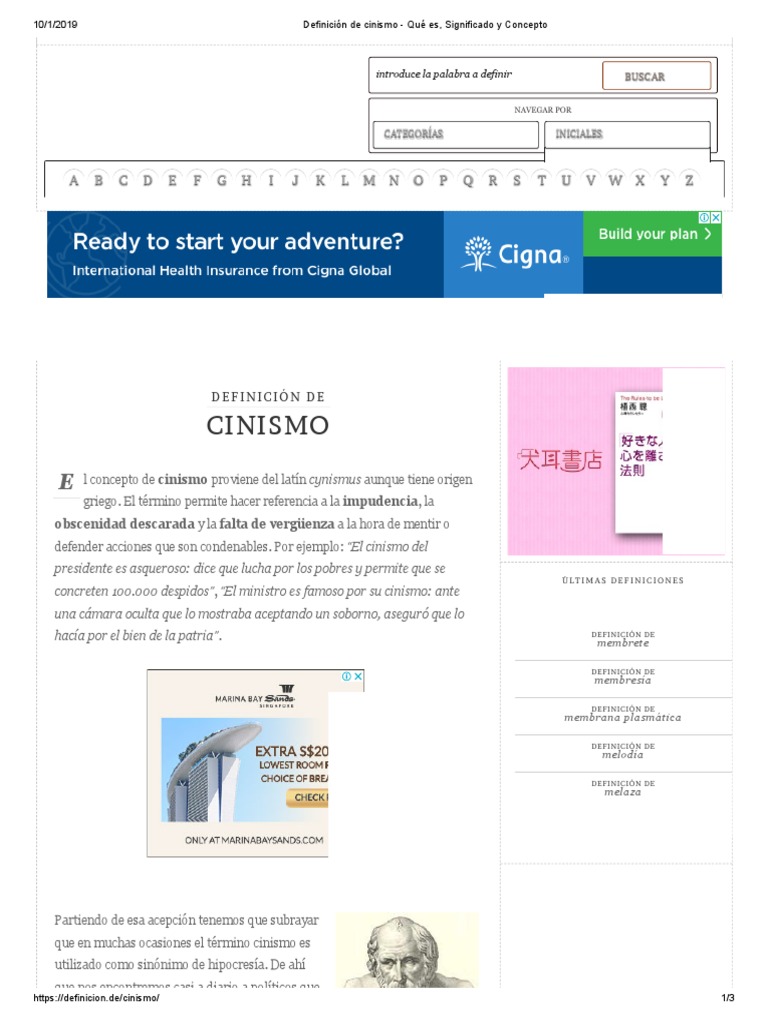 Definición de Cinismo - Qué Es, Significado y Concepto PDF | PDF ...