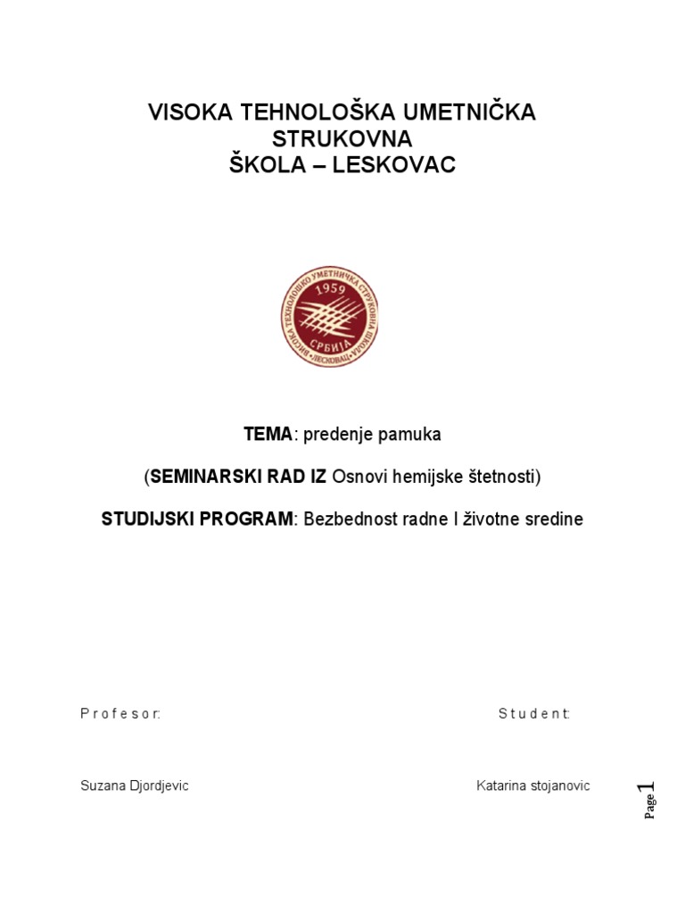 Predenje Pamuka | PDF