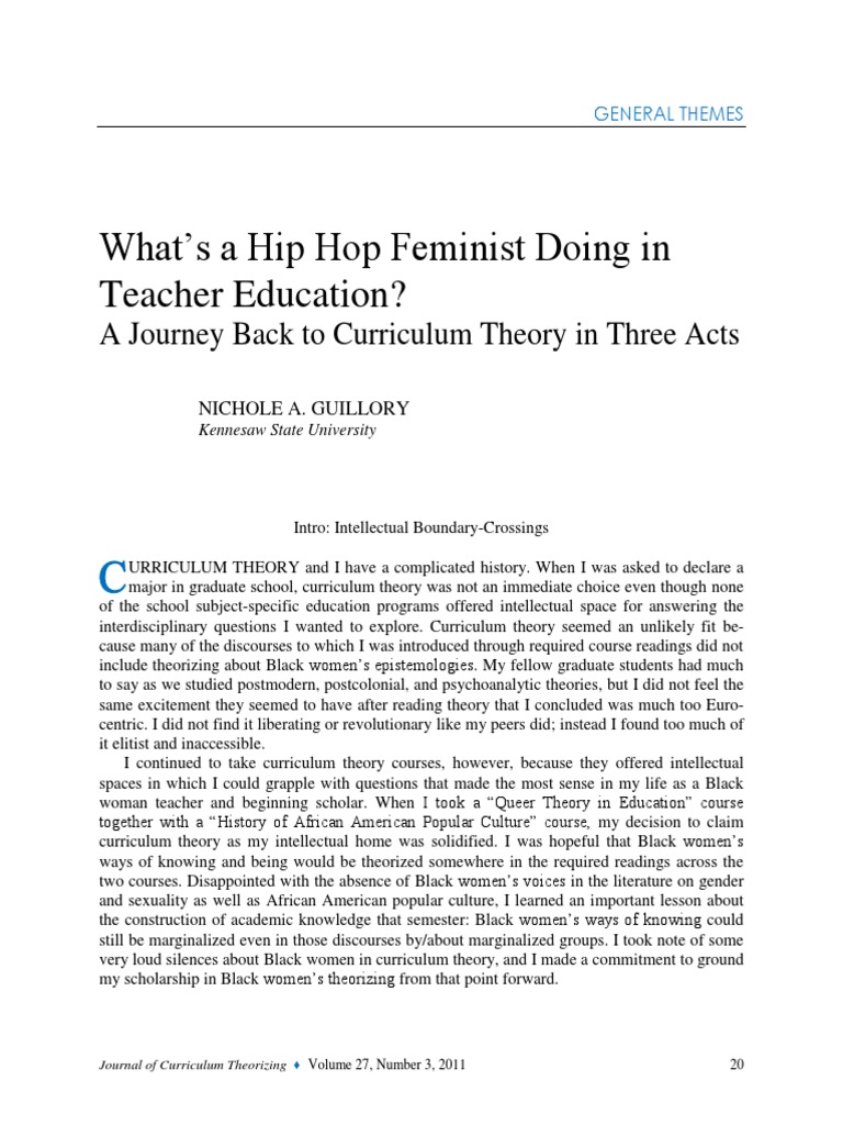 What's A Hip Hop Feminist Doing in Teacher Education?: A Journey Back ...