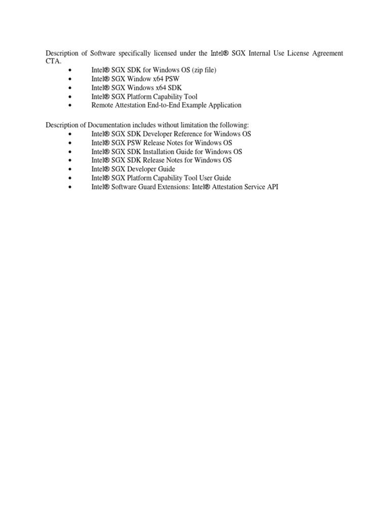 Intel SGX SW Collateral PDF | PDF