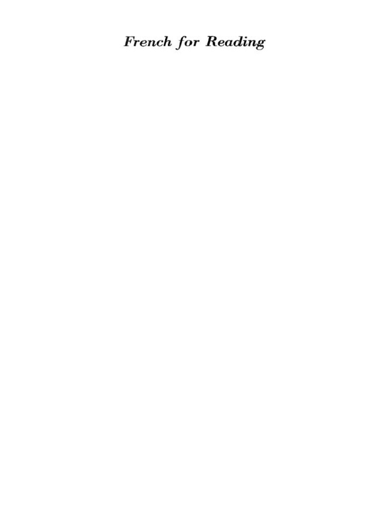 French For Reading | PDF