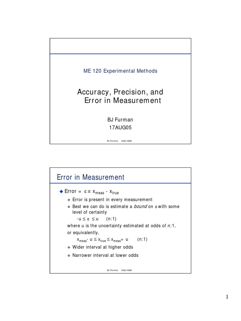 Accuracy And Error Measurement Calibration Free 30 Day Trial Scribd