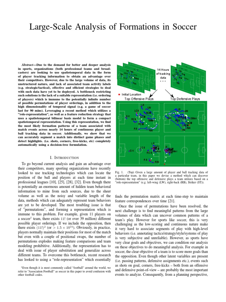 Large Scale Analysis of Formations in Soccer Paper PDF | Download Free ...