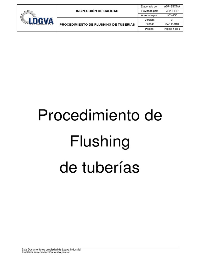 Logva - Procedimiento de Flushing | PDF | Naturaleza