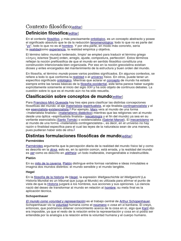 Significado filosófico del mundo | PDF | Metafísica | Science