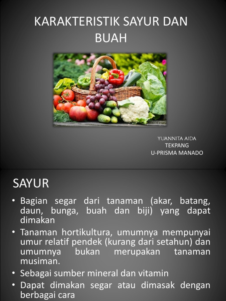 Karakteristik Sayur Dan Buah | PDF
