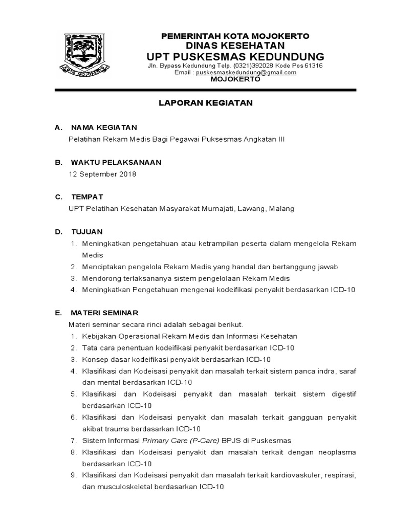 Contoh Laporan Pelatihan | PDF