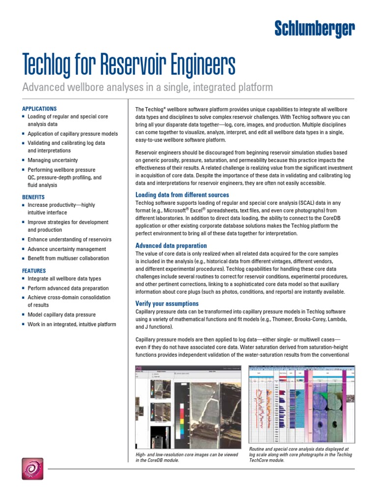 Techlog For Reservoir Engineers Ps | PDF | Petroleum Reservoir ...