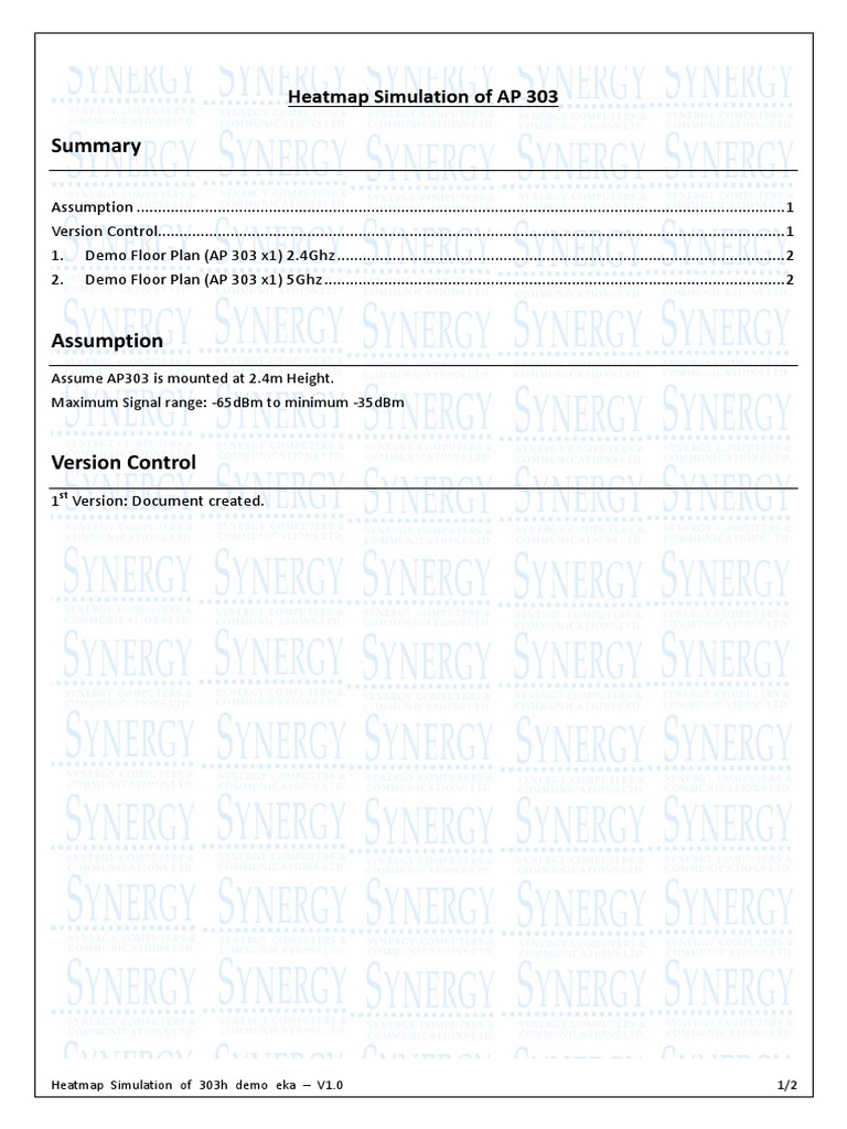 Heatmap Simulation of Ap 303: Assume Ap303 Is Mounted at 2.4M Height ...