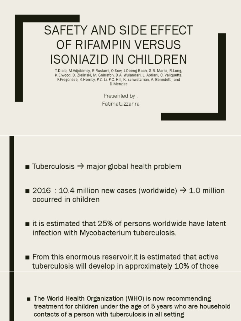 Safety and Side Effect of Rifampin Versus Isoniazid | PDF ...