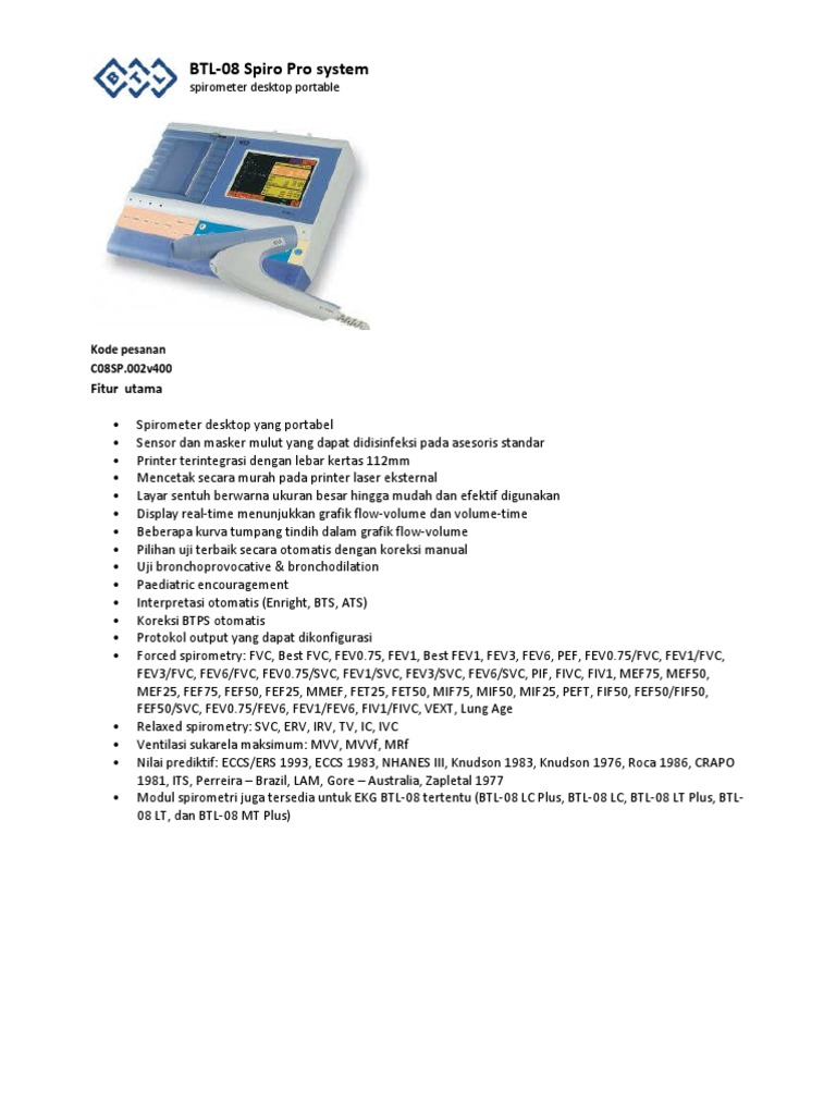 Btl-08 Spiro Pro Desktop | PDF