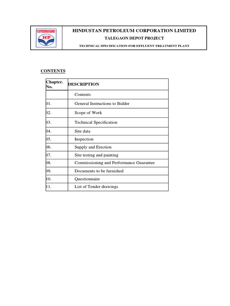 ETP Spec. | PDF | Pump | Filtration