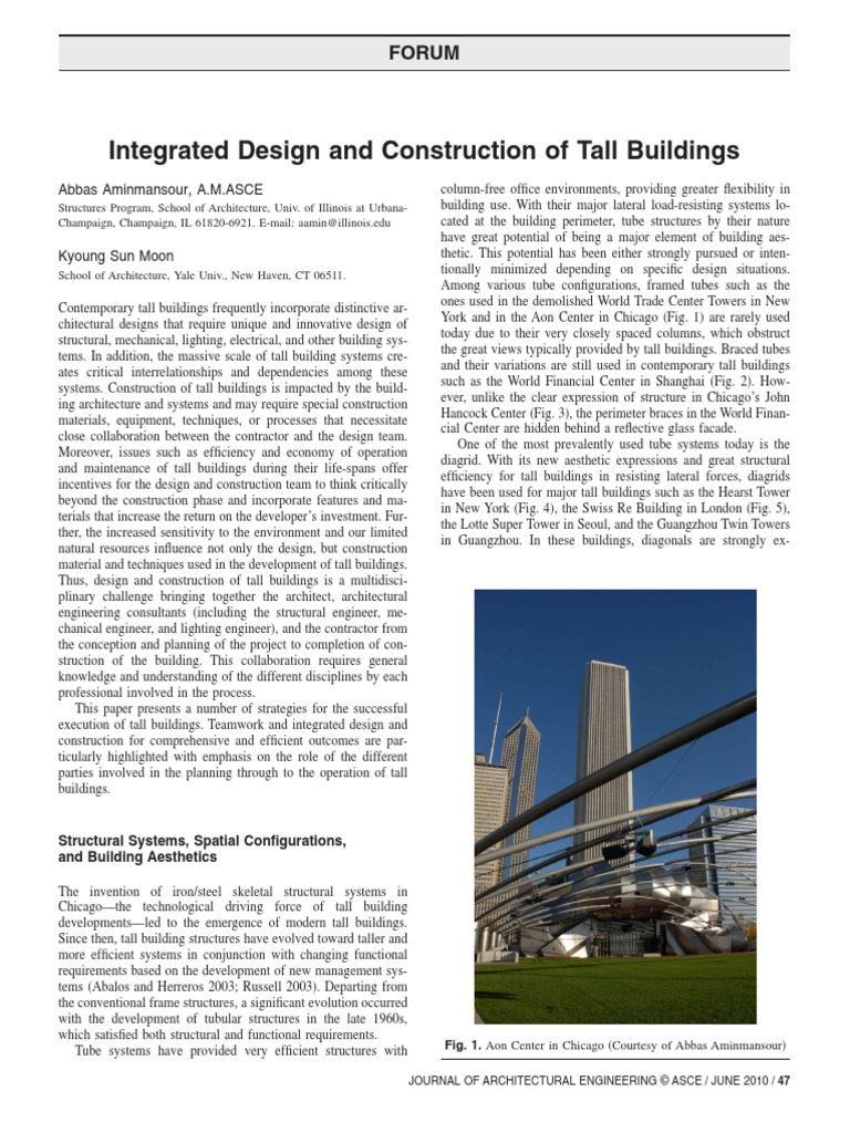 Integrated Design and Construction of Tall Buildings (Moon 2010) | PDF ...