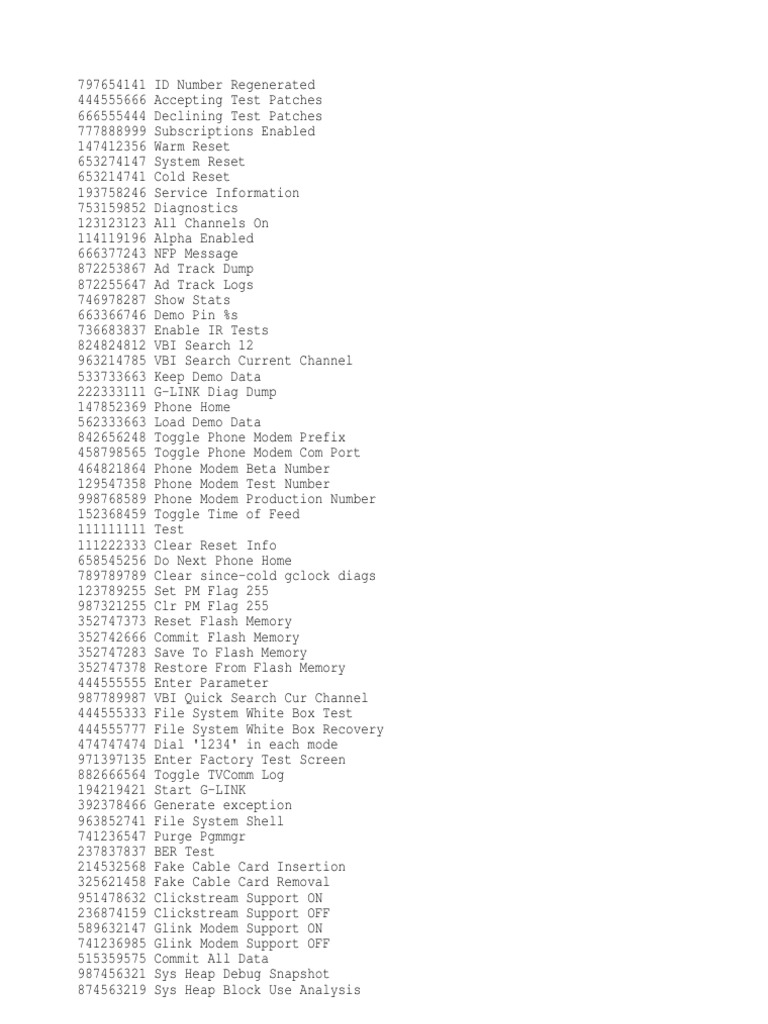 Sony DVR Codes | PDF
