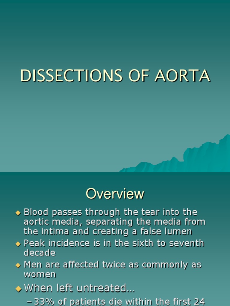 Aortic Dissection Types and Management | PDF | Aorta | Thorax (Human ...