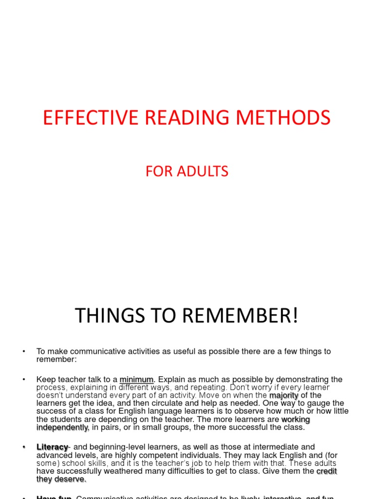 Effective Reading Methods | PDF