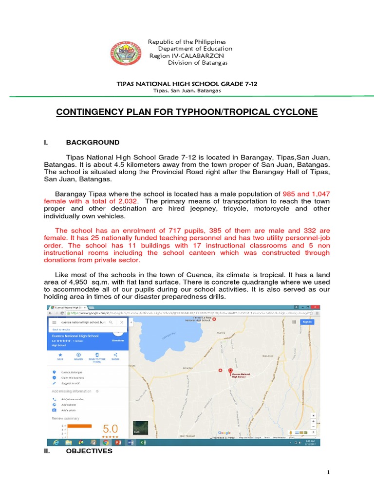 Contingency Plan 2016-2017 | PDF | Hazards | Tropical Cyclones