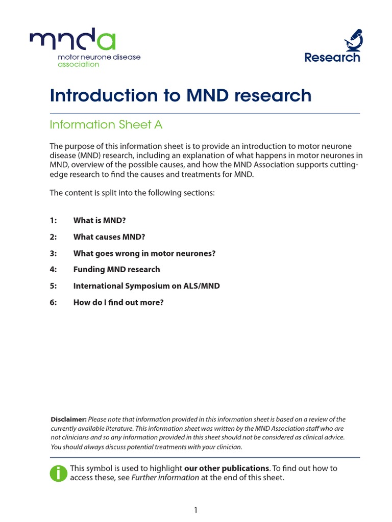 A Overview of MND Research PDF | PDF | Neuron | Amyotrophic Lateral ...