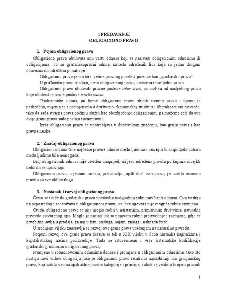 Radisic Obligaciono Pravo | PDF